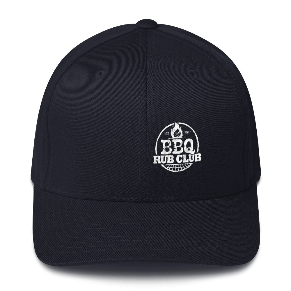 BBQ Rub Club Flex Fit Hat White Logo